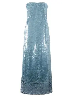 Simkhai Leilani Strapless Sequined Gown - Blue
