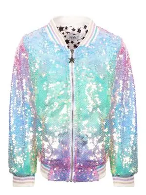 LOLA + THE BOYS Icy Ombre Sequin Jacket - Blue