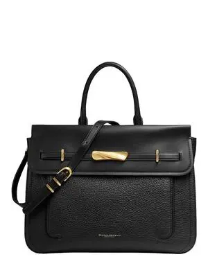 Donna Karan New York Leather Satchel Blk/gold