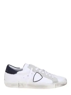 Philippe Model Leather And Suede Sneakers - White/blu