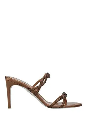 RENE CAOVILLA Satin Crystal Sandals 80