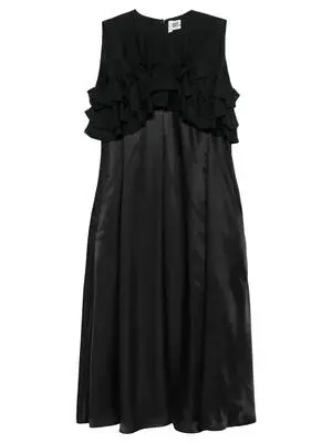 Noir Kei Ninomiya Ruffle-detail Midi Dress - Black