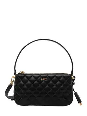 Dkny Quilted Leather Shoulder Bag - Black
