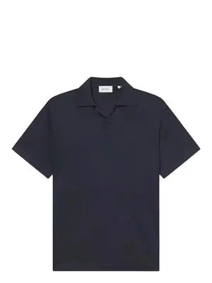 LES DEUX Linen Polo Shirt - Blue