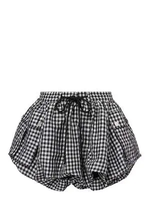 GANNI Gingham Taffeta Miniskirt - Black