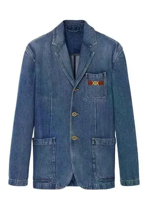 Versace Medusa Biggie Denim Jacket - Blue
