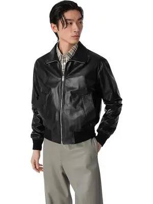 BOTTEGA  VENETA Leather Nappa Blouson - Black
