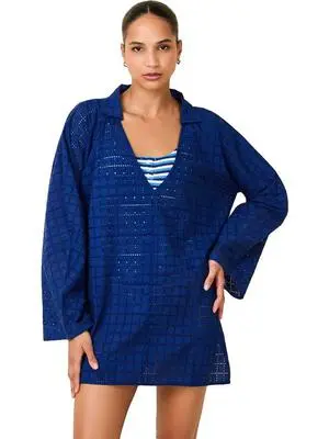 Solid & Striped Alba Maritime Eyelet Tunic - Navy