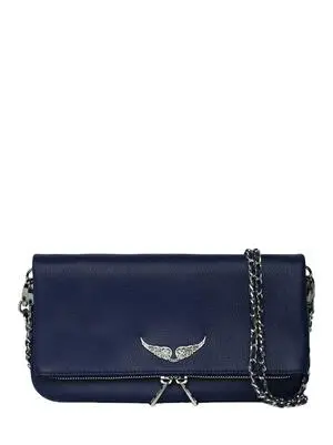 Zadig&Voltaire Grained Leather Pochette With Chain Strap - Natural