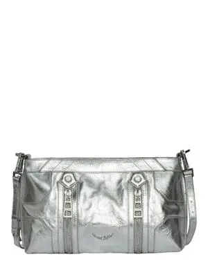 Zadig&Voltaire Metallic Leather Bag With Wing Signature - Silver