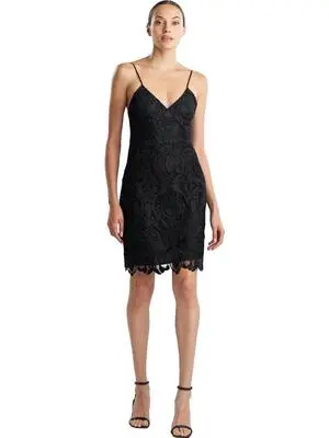 Natori Suzani Lace Slip Dress - Black