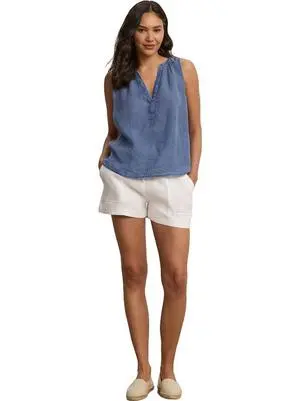 Velvet By Graham & Spencer Sutton Linen Short - White