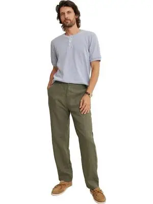 Velvet By Graham & Spencer Alfred Linen Pant - Olive