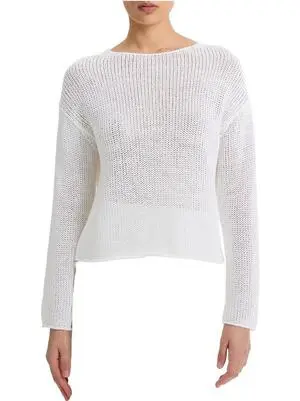 Vince Italian Coated Cotton-blend Sweater - White