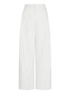 Emporio Armani Garment-dyed Bull Trousers - Stripe