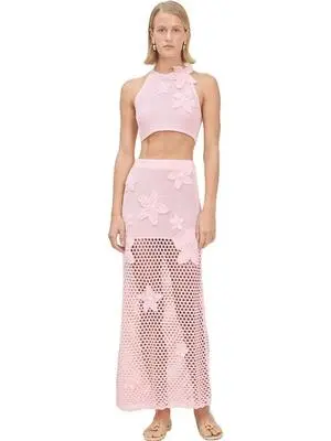 Devon Windsor Crochet Maxi Skirt - Pink