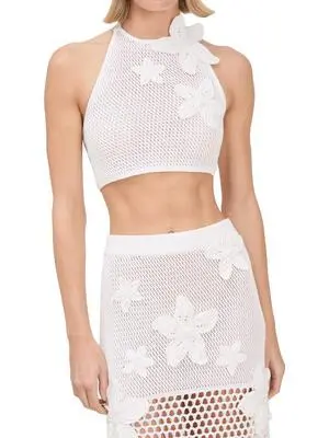 Devon Windsor Rammy Crochet Top White