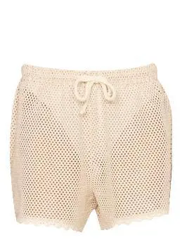 Sea Sally Crochet Shorts Coverup - Brown