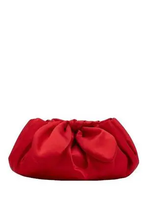 Oscar De La Renta Mini Satin Bow Clutch - Red