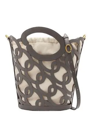 Oscar De La Renta Chain-link Leather Tote - Natural