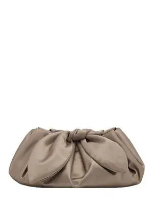 Oscar De La Renta Mini Satin Bow Clutch - Red