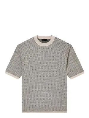 Emporio Armani Virgin Wool Jacquard Jumper - Natural
