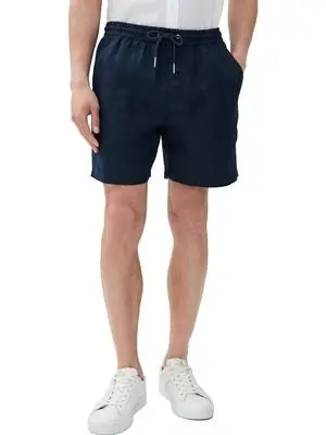 Nn07 Gregor Drawstring Linen Shorts - Navy Blue
