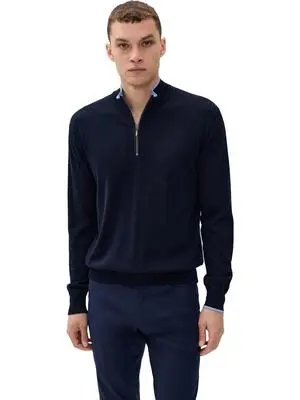 Greyson Saratoga Merino Quarter Zip Sweater - Maltese Blue