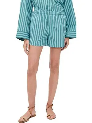 Madewell Striped Pull-on Shorts - Blue And Teal Stripe