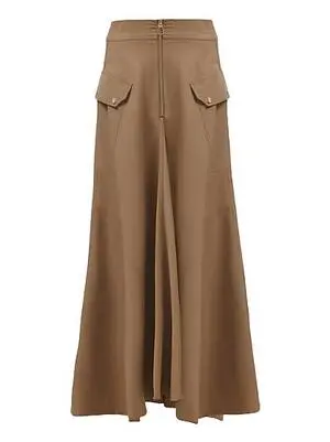 LEEM Woven Cargo Maxi Skirt - Brown