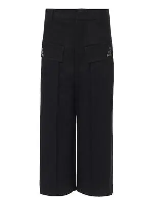 LEEM Wide-leg Cropped Trousers - Black