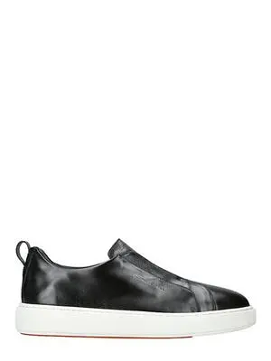 Santoni Clean Icon Victory Leather Low-top Trainers - Black