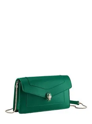 BVLGARI Serpenti Forever Leather Pochette - Green