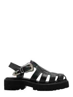 MARC NOLAN Maya Lug Fisherman Sandals - Black