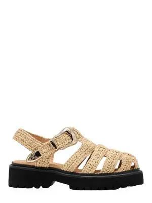 MARC NOLAN Maya Lug Fisherman Sandals - Cream Crochet