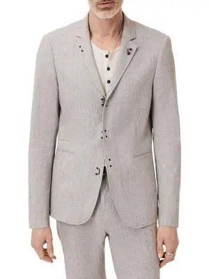 John Varvatos Wallace Slim Fit Stretch Cotton Sport Coat - Mushroom