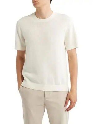 Theory Tactile Mesh Crewneck T-shirt - Eggshell