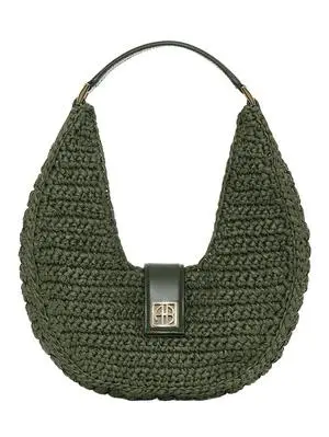 ANINE BING Lou Monogram Shoulder Bag Olive