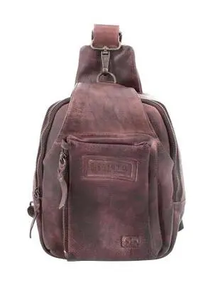Bed Stu Leather Sling Backpack Teak Rustic