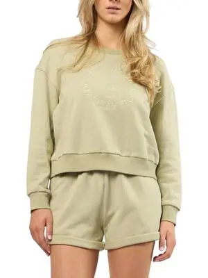 VIENS AVEC MOI The Lakeside Set Cotton Graphic Sweatshirt - Sage