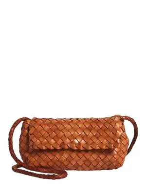 LOEFFLER RANDALL Vinnie Woven Leather Crossbody Bag - Timber