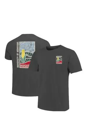 IMAGE ONE Nebraska Huskers Comfort Colors Minimal Vista Distressed Graphics T-shirt - Graphite