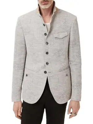John Varvatos Ollie Cotton & Linen Blend Jacquard Jacket - Twine