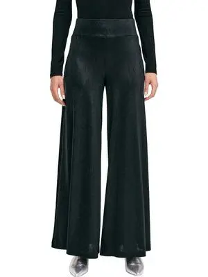 MARCELLA Georgia Metallic Wide Leg Pants - Onyx