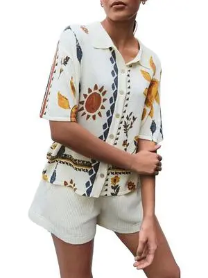 NEXT Retro Printed Knit Shirt - Neutral