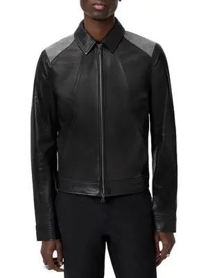 John Varvatos Hurst Leather Jacket - Black