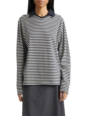 Paloma Wool Gondoliers Stripe Organic Cotton Knit Top - Navy