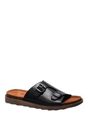 A. VEER Havana Double Strap Sandal - Black Leather
