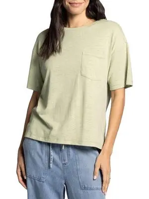 THREAD & SUPPLY Oversized Linen Blend T-shirt - Aloe