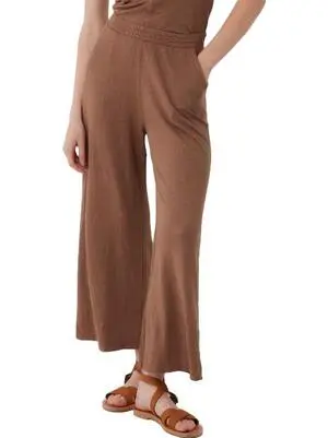 Majestic Filatures Stretch Linen Wide Leg Pant - Moccha